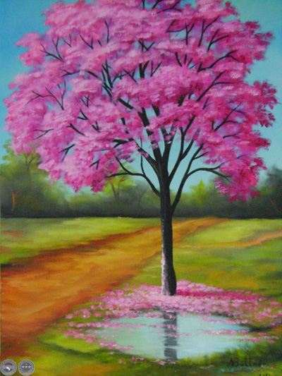 Portal Guaraní - LAPACHO ROSADO - Óleo de NORMA BÜTTNER